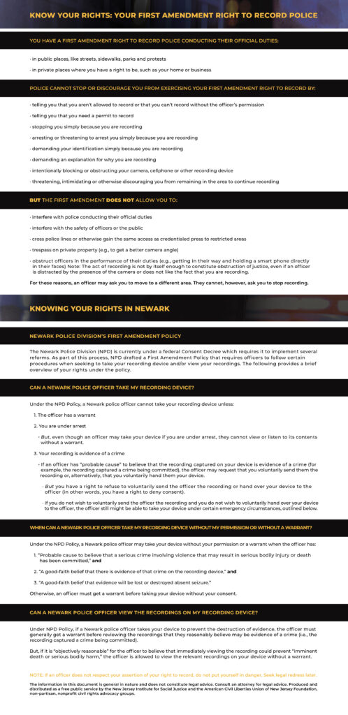 Know Your Rights - New Jersey Institute for Social Justice